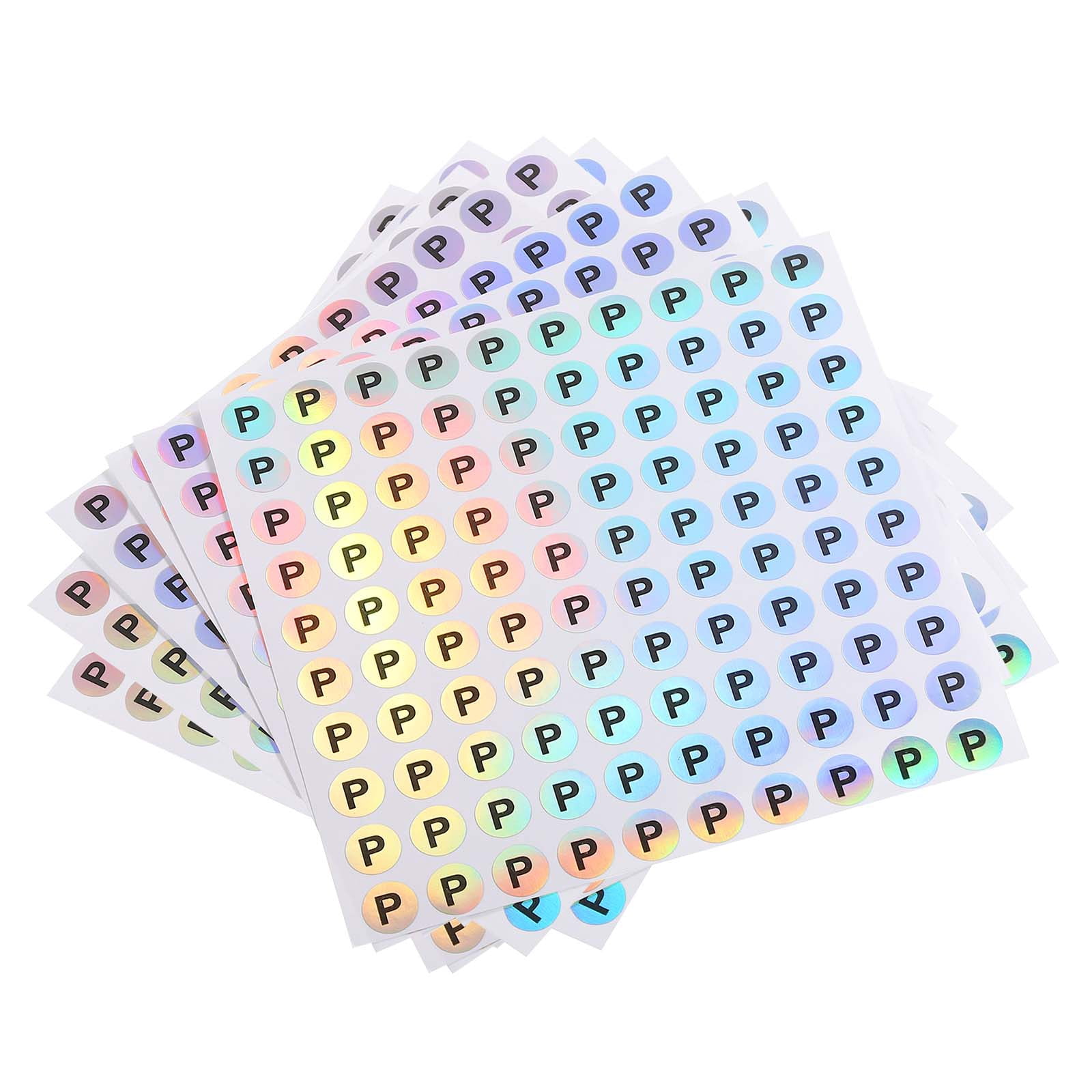 Laser Capital Letter Stickers, Alphabet P Round Self-Adhesive ...