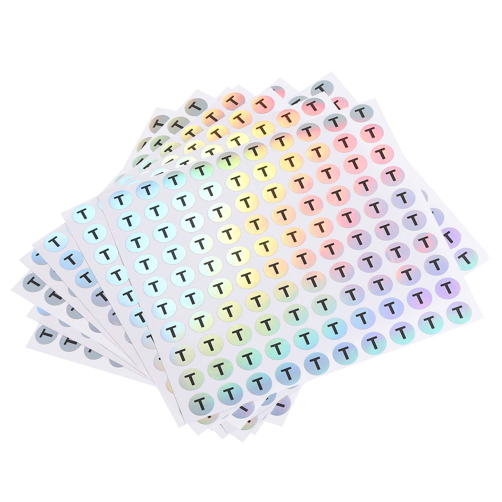 Laser Capital Letter Stickers, Alphabet T Round Self-Adhesive ...