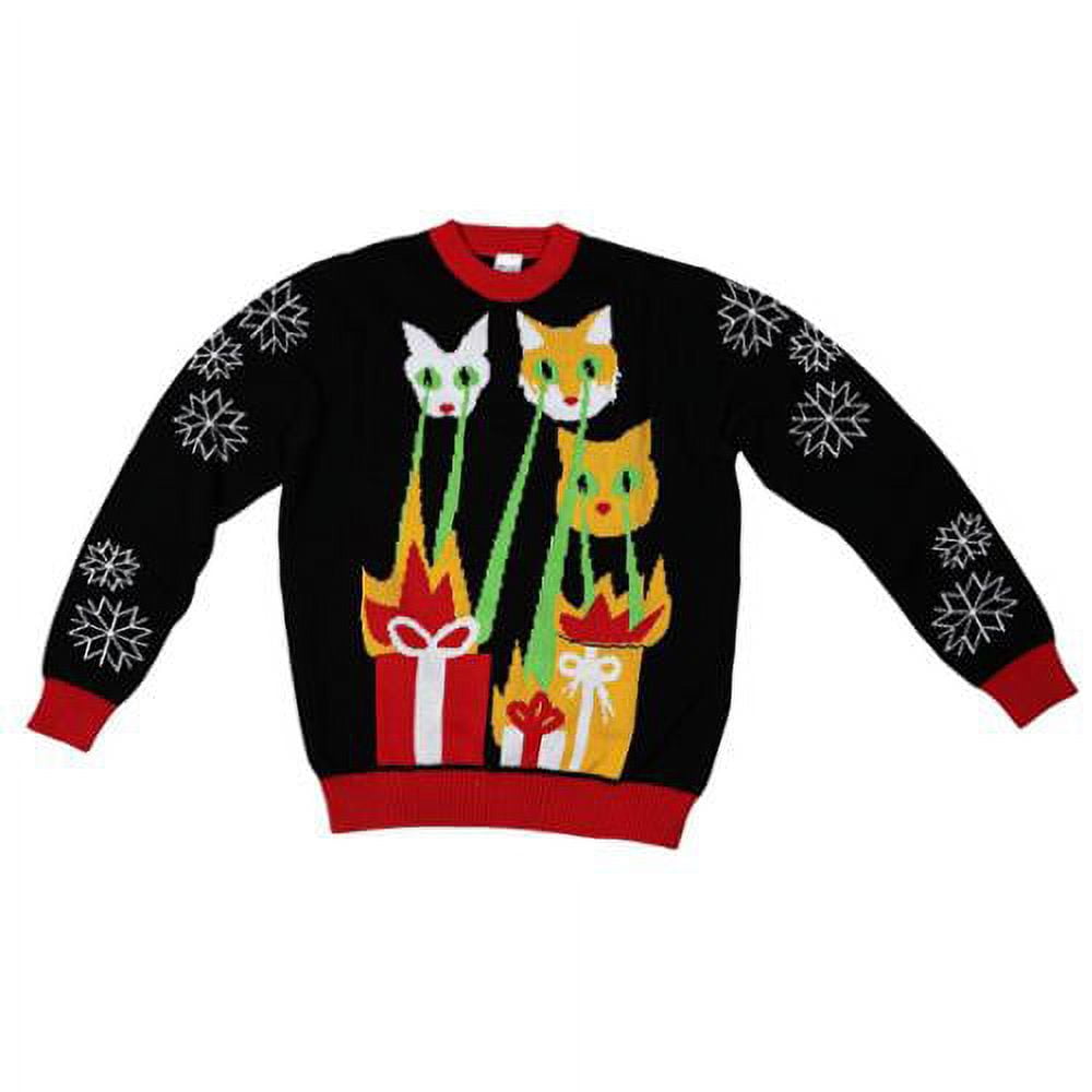 Laser Cat-Zillas Ugly Christmas Sweater - Walmart.com
