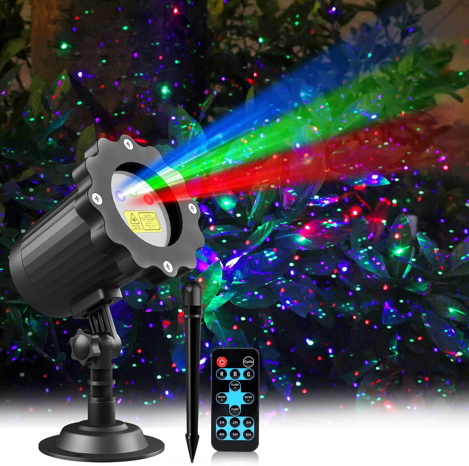 Laser Christmas Projector Lights Outdoor, 3 Color Laser Light Projector ...