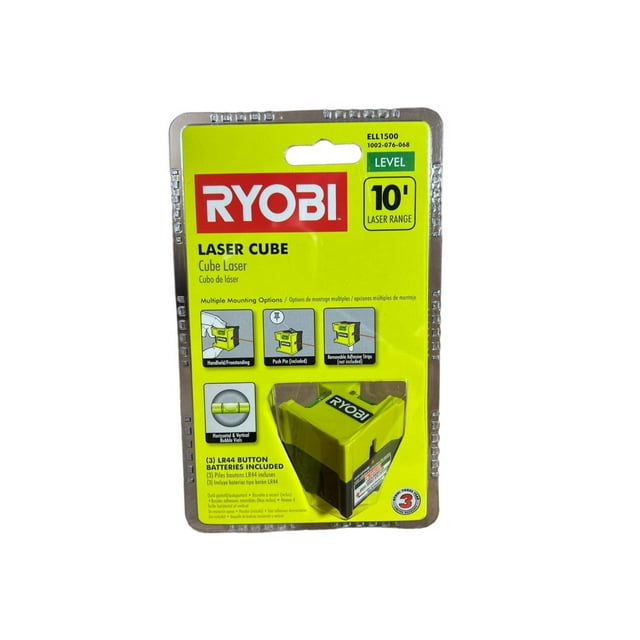 Ryobi Laser Cube Compact Laser Level ELL1500: Handheld, Freestanding ...