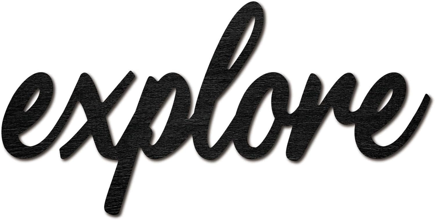 Laser Cut Basswood Wall Sculpture Wooden Torus Wall Art Home Decor Word Explare 150x300mm ...