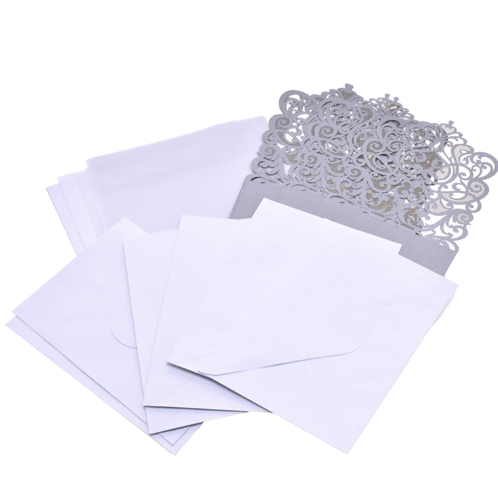 Laser Cut Filigree Accent Blank Invitations, 7-1/4-Inch x 5-Inch, 8 ...