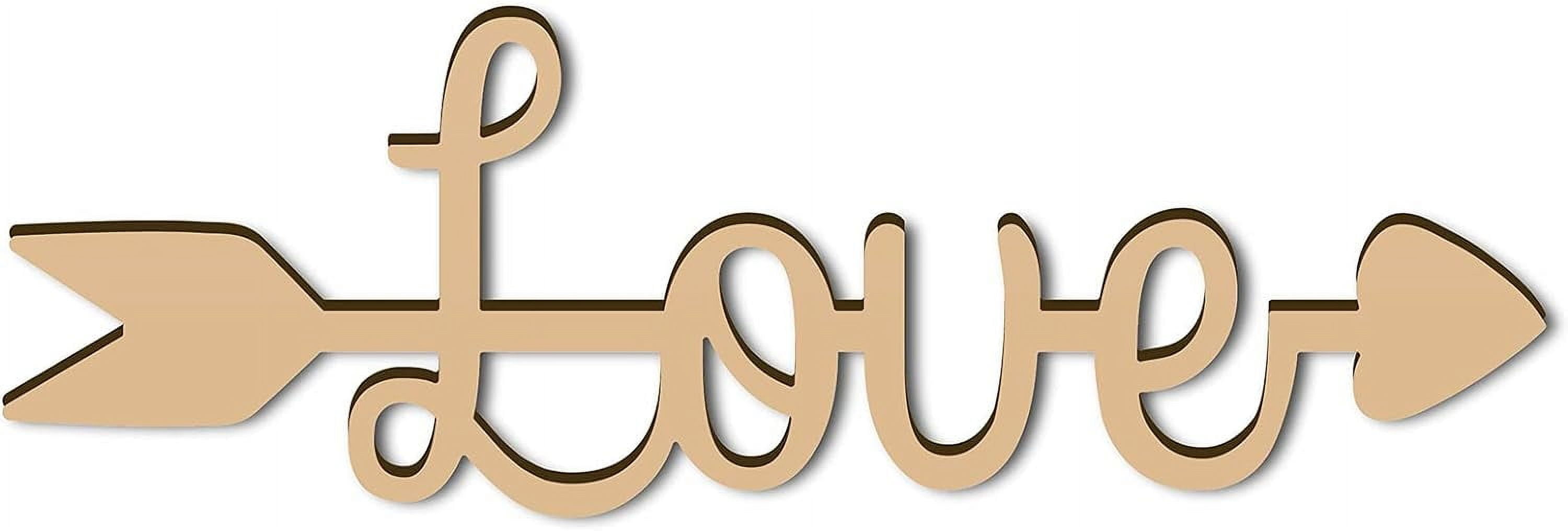 Laser Cut Wood Sign Wall Art Love Letter Sign Arrow Decorative Wall ...
