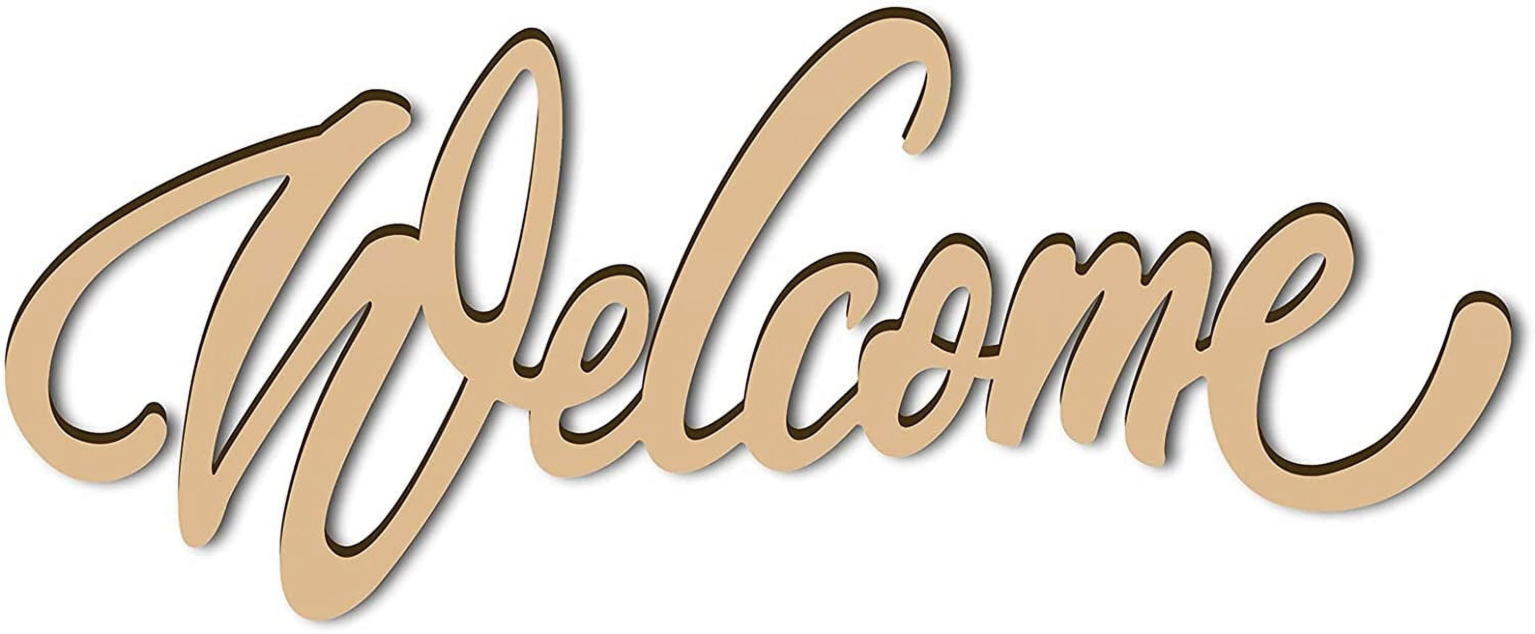 Laser Cut Wood Sign Wall Art Welcome Letter Sign Decorative Wall ...