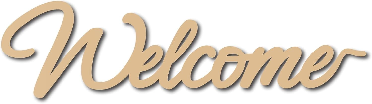 Laser Cut Wood Sign Word Wall Art Welcome Letter Sign Decorative Wall ...