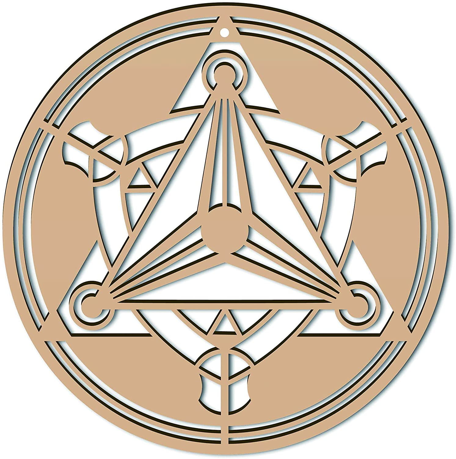 Laser Cut Wooden Wall Sculpture Meditation Symbol Flat Round BurlyWood ...