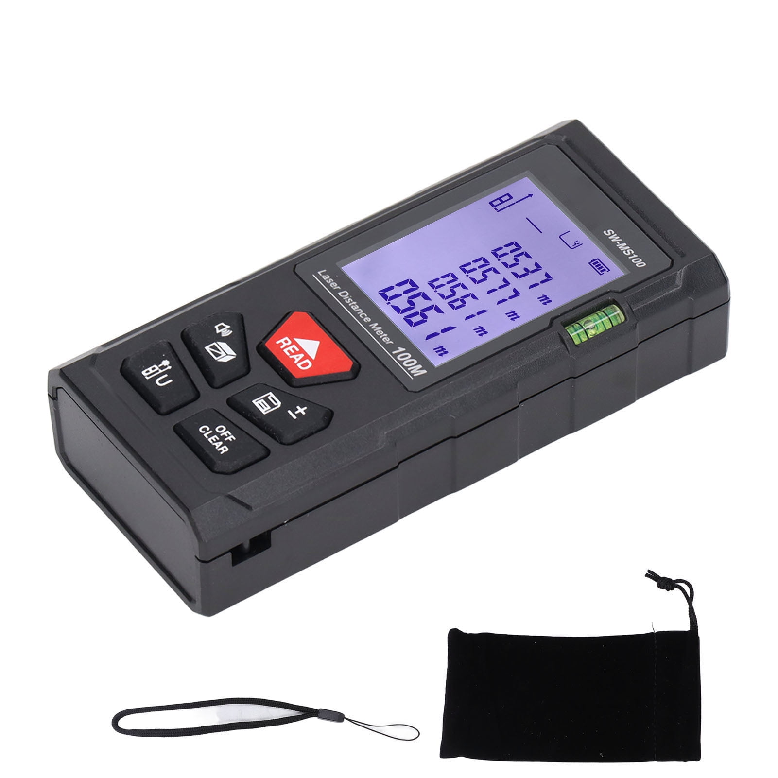 Laser Distance Meter High Precise 100m Range Large Storage Handheld ...