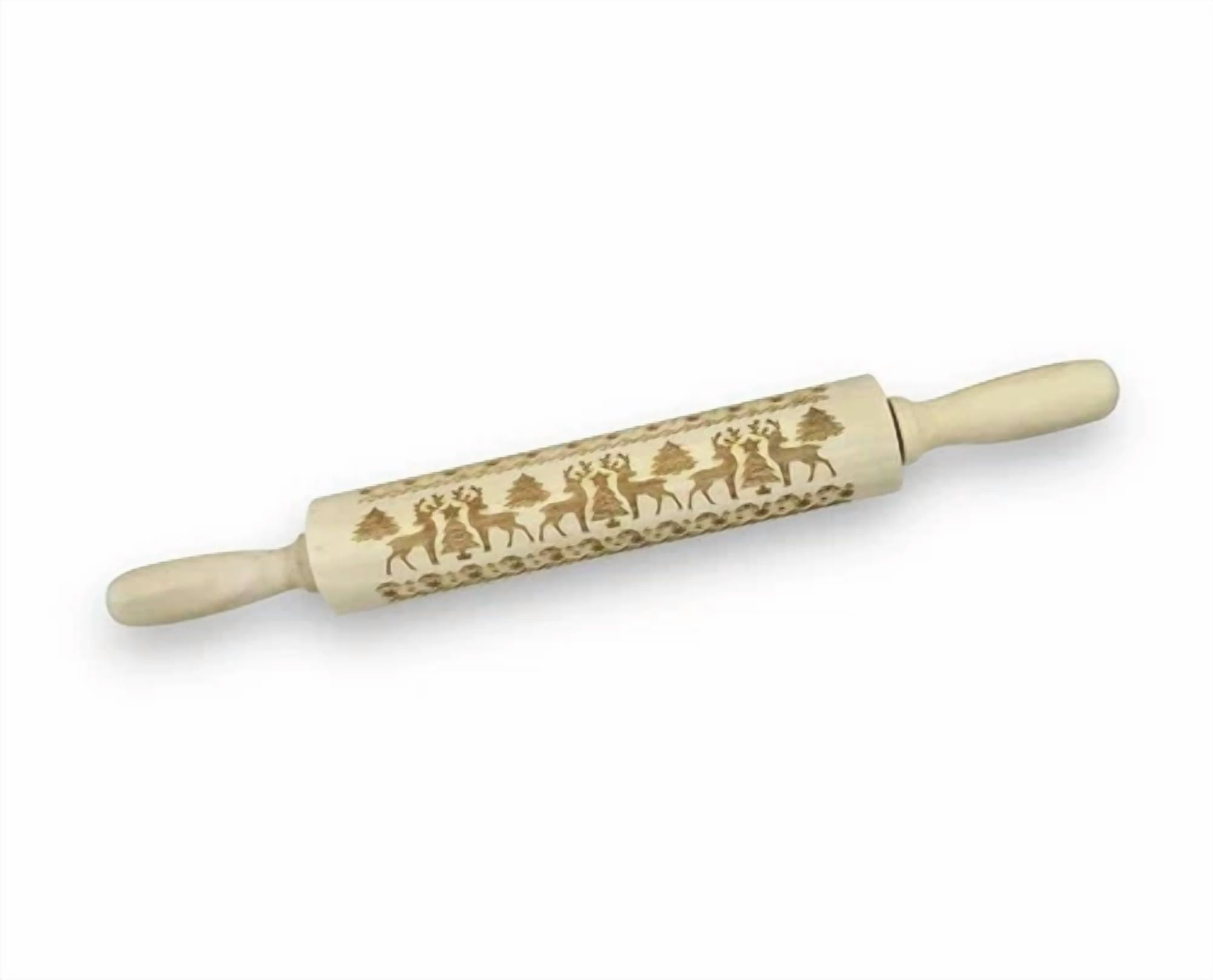 Laser Engraved Pastry Cake Baking Toll Stick Wooden Dough Roller ...
