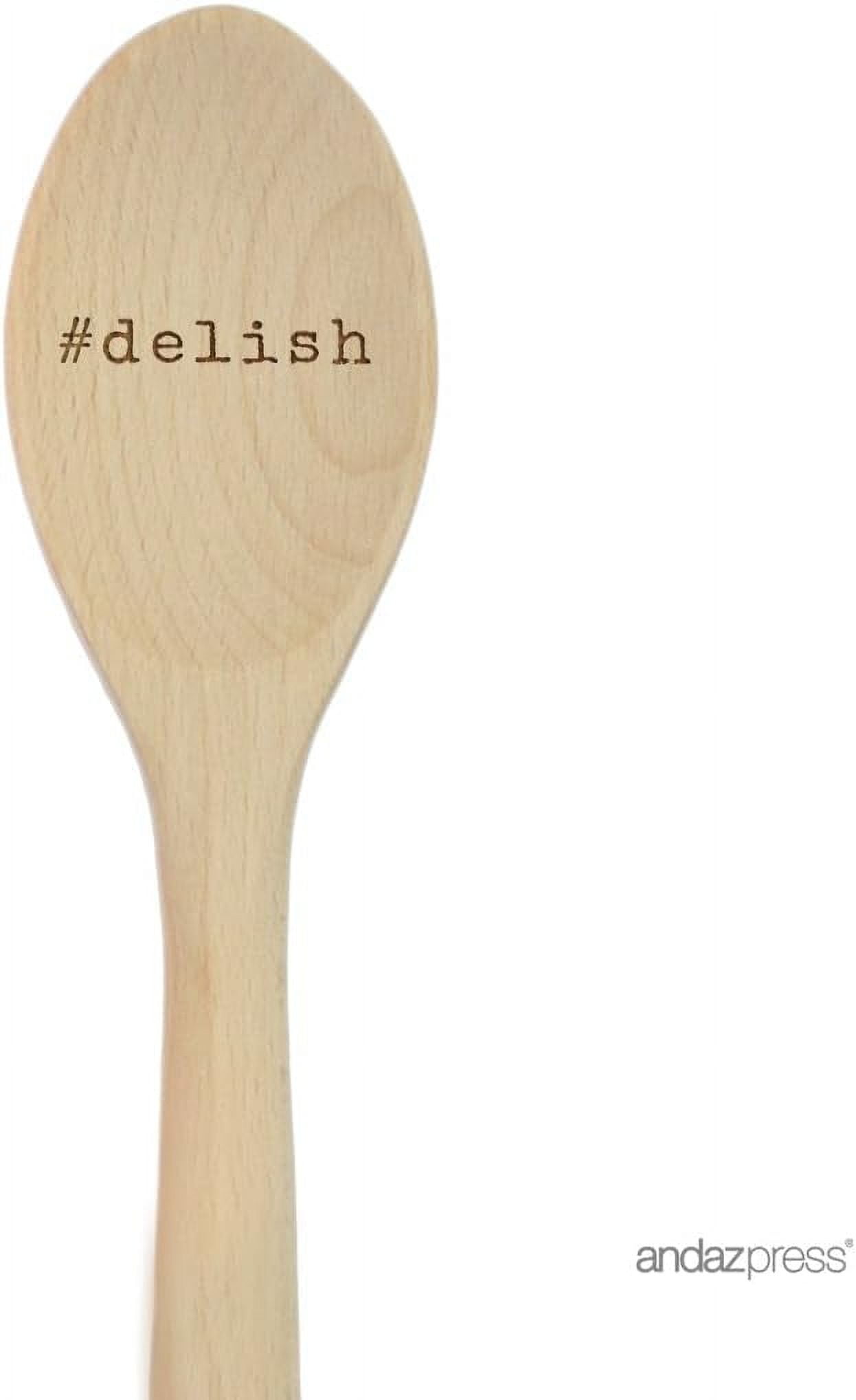 Laser Engraved Wooden Mixing Spoon, 12-inch, #Delish, 1-Pack - Walmart.com