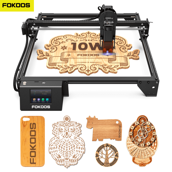 FOKOOS FE10 10W Laser Engraver, 60W Machine with 3.5" Touch Screen ...