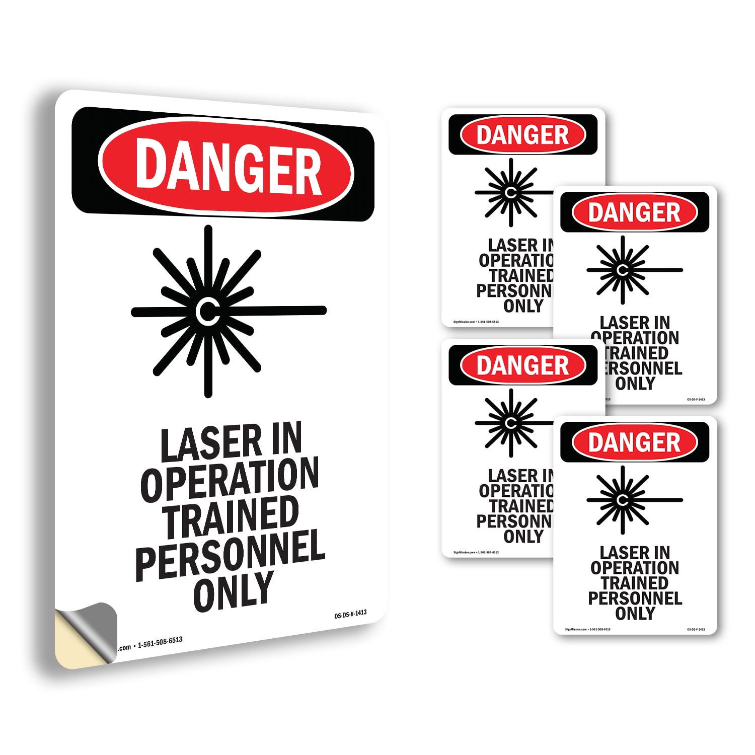 Laser In Operation OSHA Danger Vinyl Decal Label 5 Inch x 3.5 Inch - 5 ...