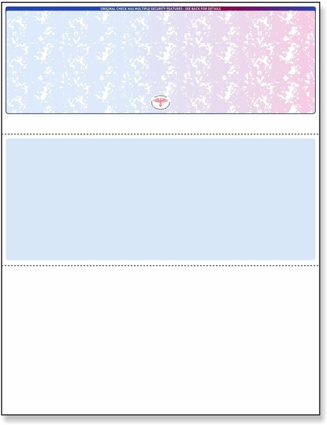 Laser/Ink Jet Prismatic Red/Blue Blank Laser Check Stock - Check On The ...
