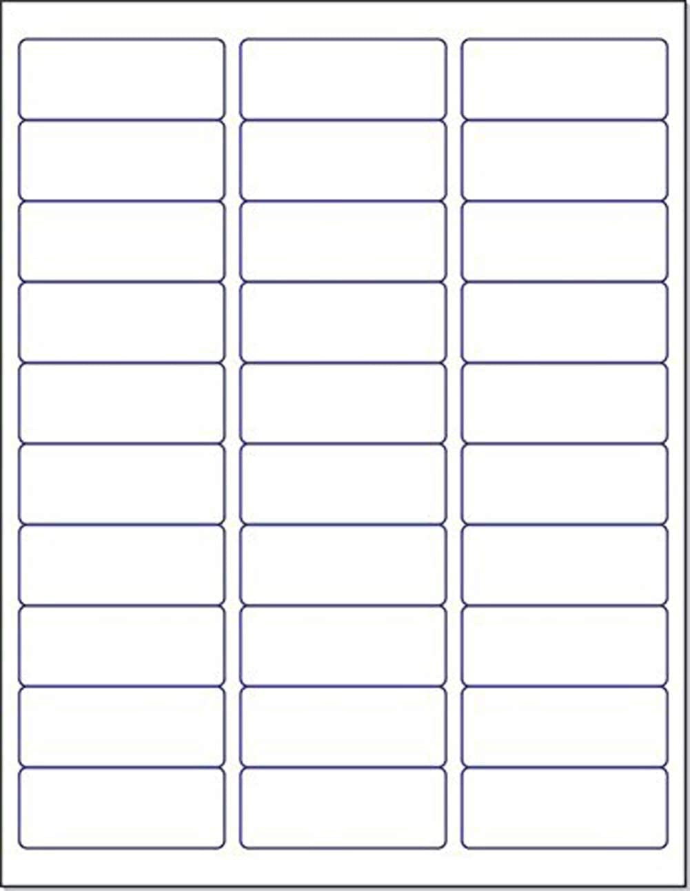 Laser / Ink Jet White Labels 1" x 2-5/8" - 30 Per Page 1500 Labels ...