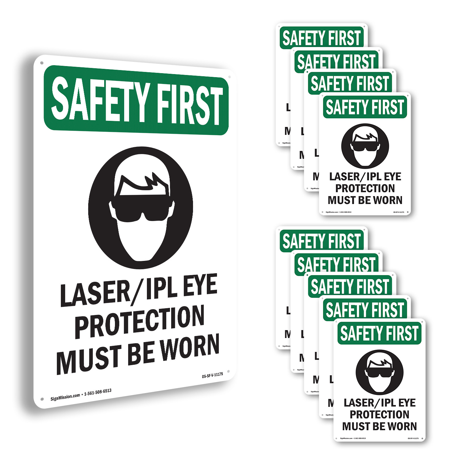 Laser Ipl Eye Protection With Symbol OSHA SAFETY FIRST Aluminum Sign 24 ...