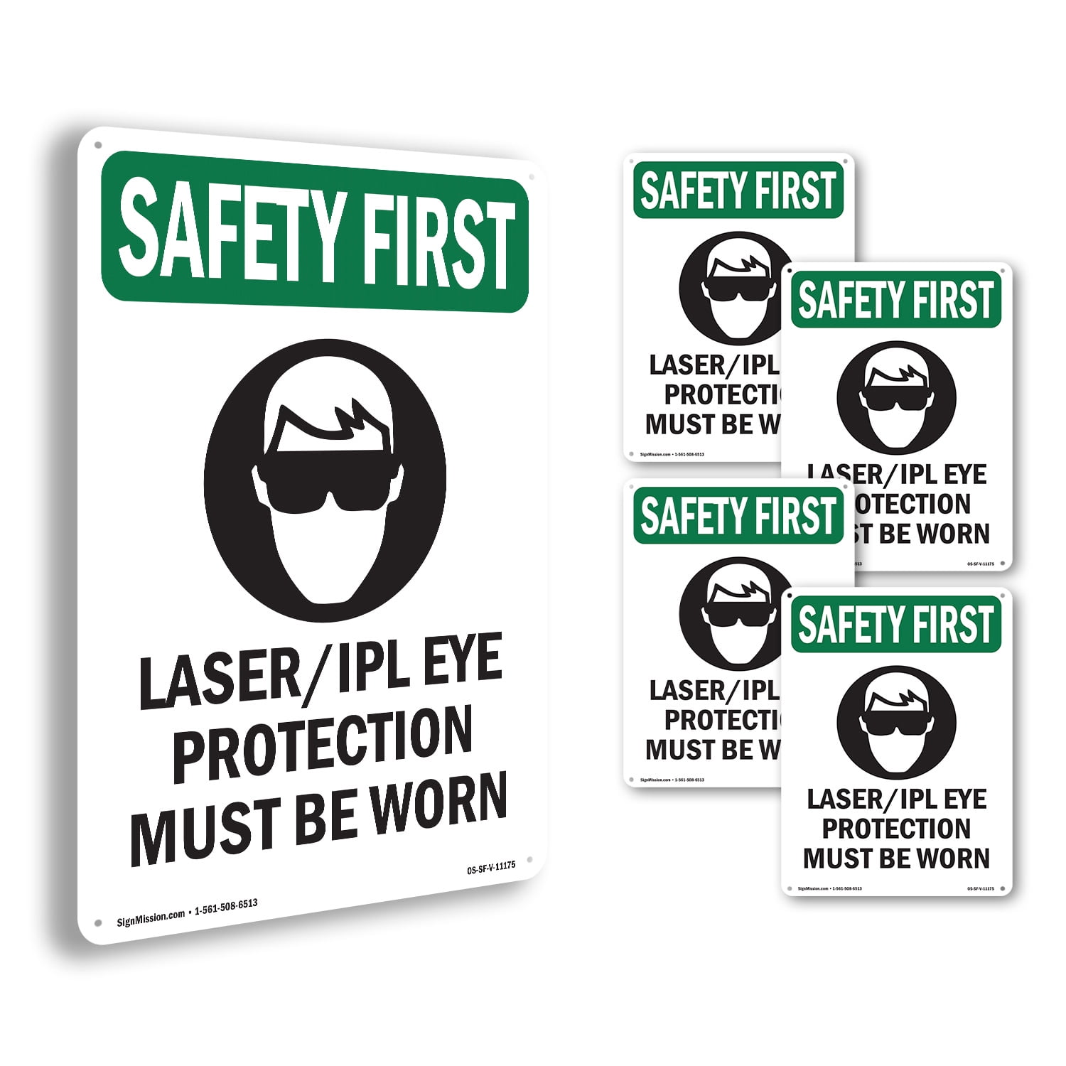 Laser Ipl Eye Protection With Symbol OSHA SAFETY FIRST Rigid Plastic ...