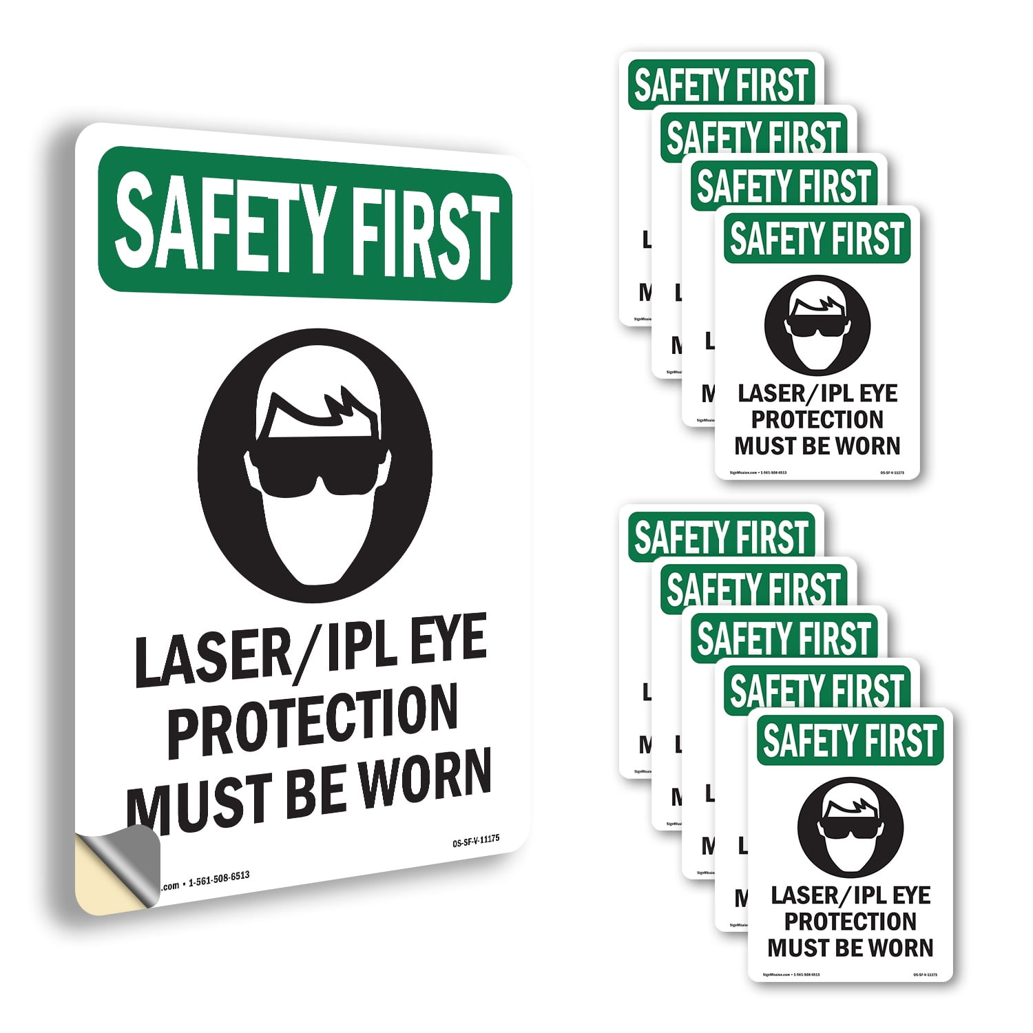 Laser Ipl Eye Protection With Symbol OSHA SAFETY FIRST Vinyl Decal ...