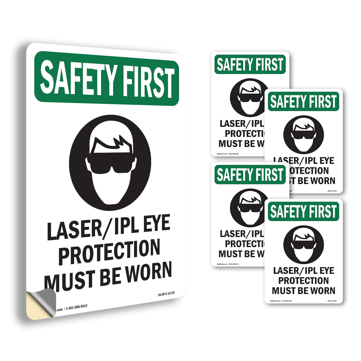 Laser Ipl Eye Protection With Symbol OSHA SAFETY FIRST Vinyl Decal ...