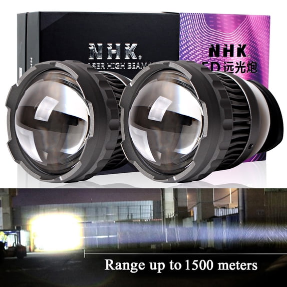 Laser LED Projector Lens Spotlight White Devil Eyes H4 H7 9005 ...