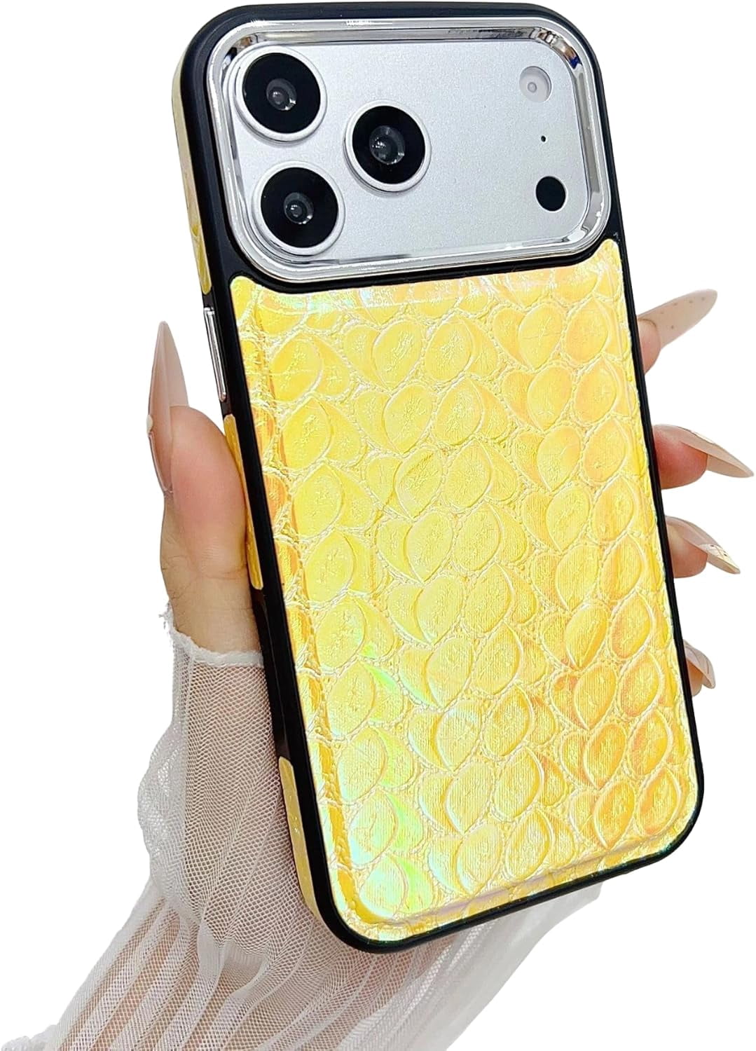 Laser Leaves Pattern Leather Magnetic Phone Case for iPhone, Compatible ...