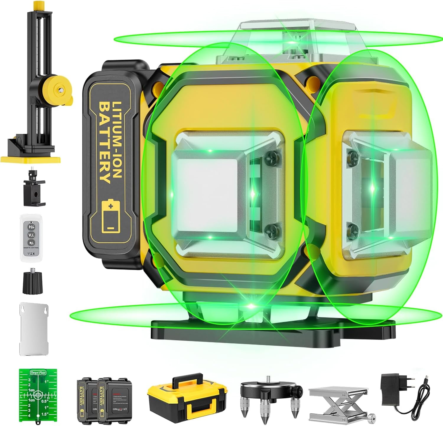 Laser Level 360 Self-Leveling, 16 Lines 4x360 Green Pulse Mode for Floor Tile Wall Picture ...