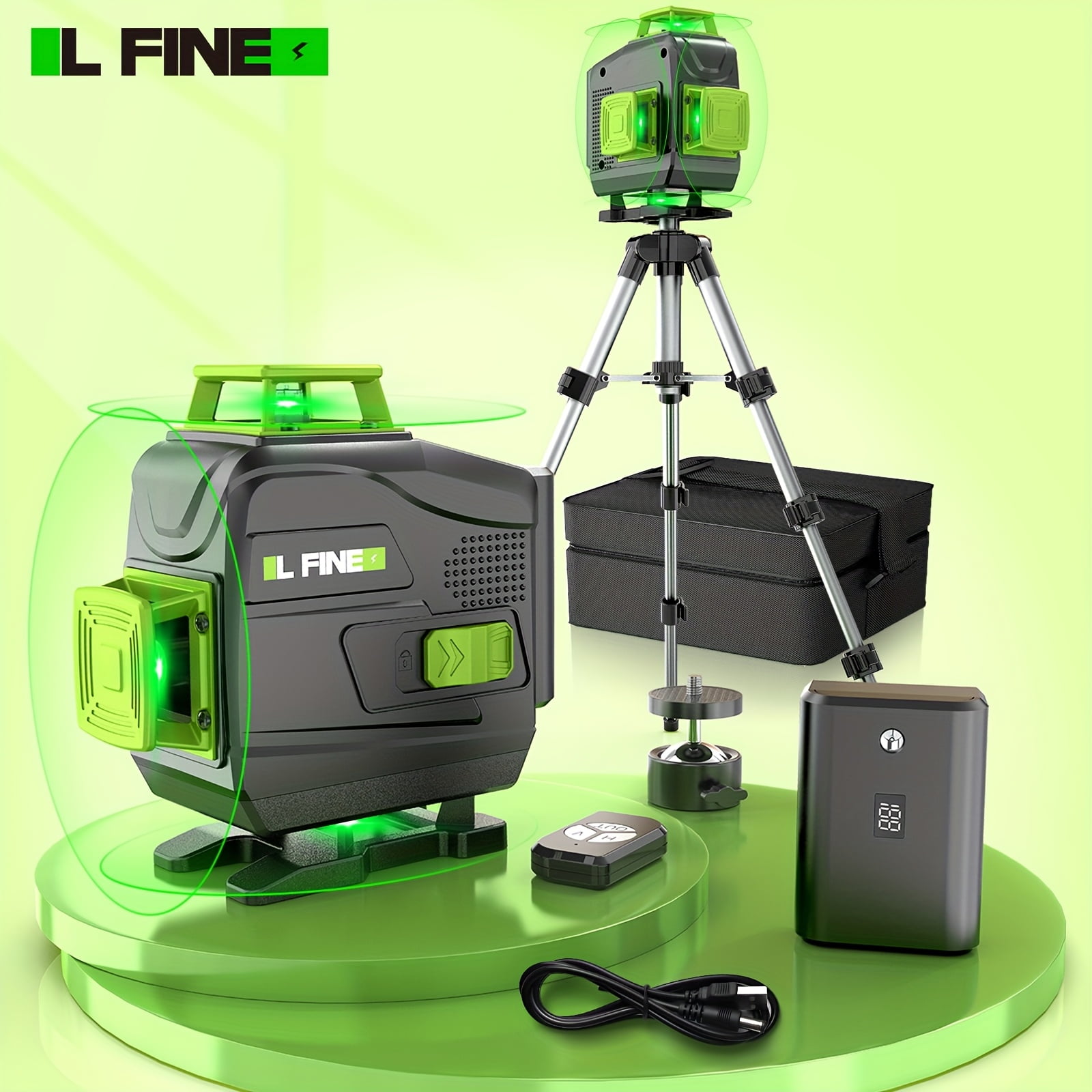 Laser Level 360 Self Leveling with Tripod,LFINE 4D Lazer Level,4x360 ...