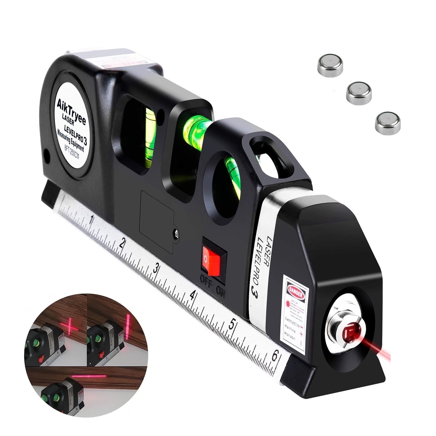 Fylivore Laser Level Line Tool, Multipurpose Kit Standard Cross Leveler ...