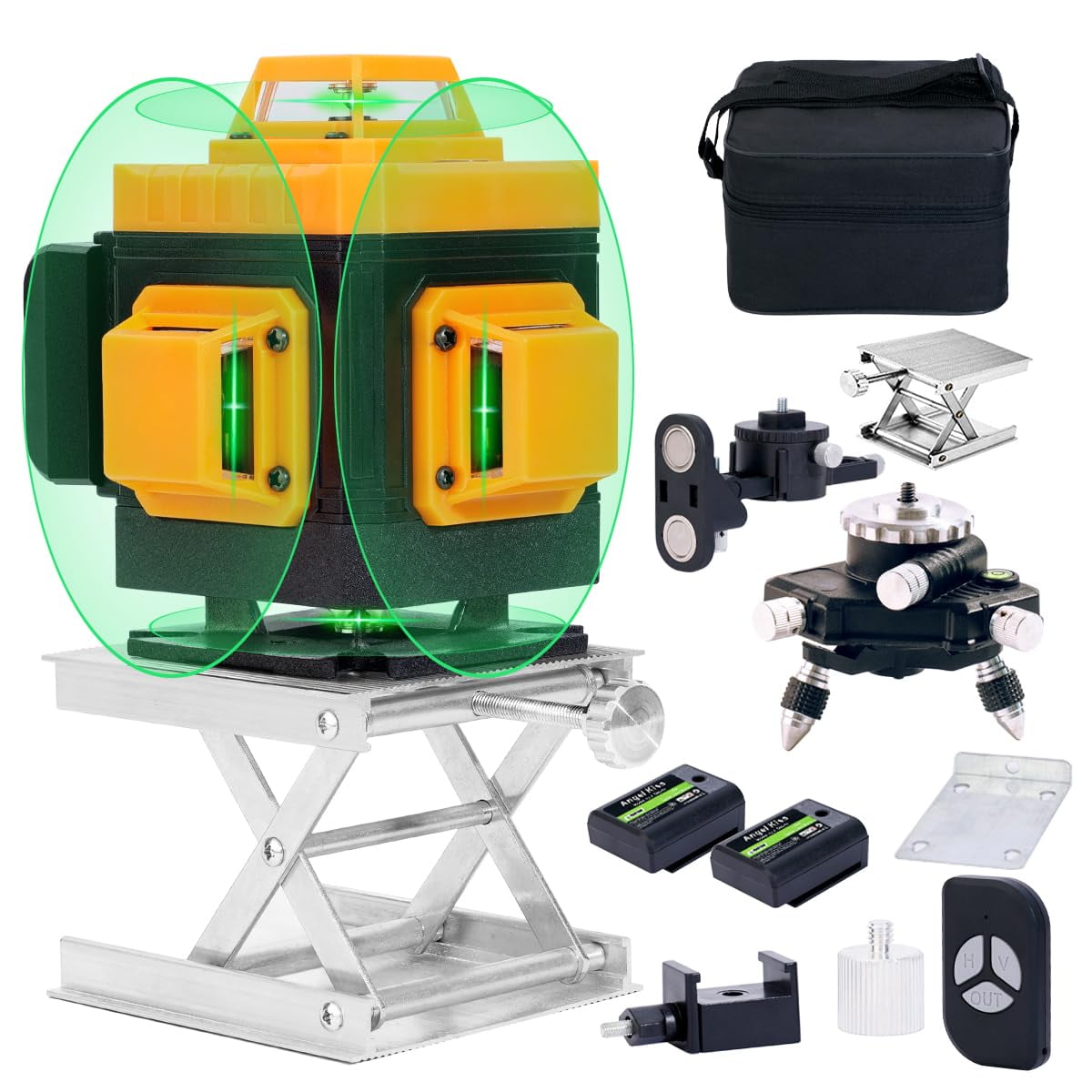 Laser Level Self Leveling 4x360° - 4D Green Cross 100 feet DIY Bright ...