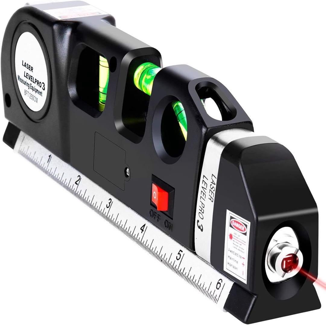 Laser Level Tool, Self-Leveling Cross Line Wall Mount for Picture ...