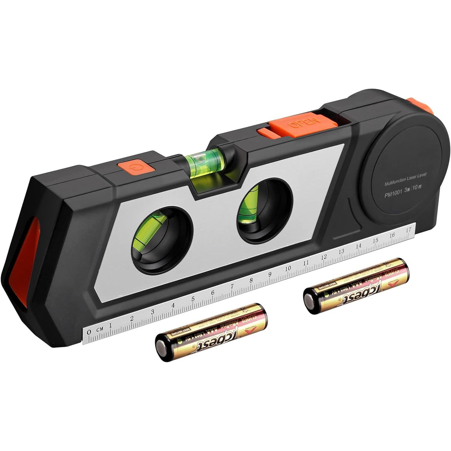 Neoteck Laser Level with 3m/9.8ft Measuring Tape, Class 2 Laser (Power ...