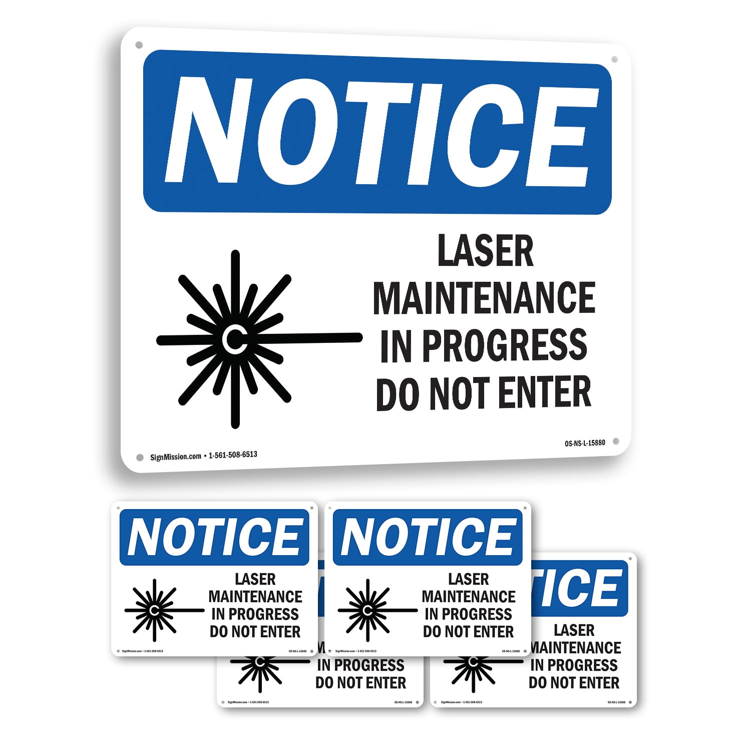Laser Maintenance In Progress Do Not Enter OSHA Notice Aluminum Sign 18 ...