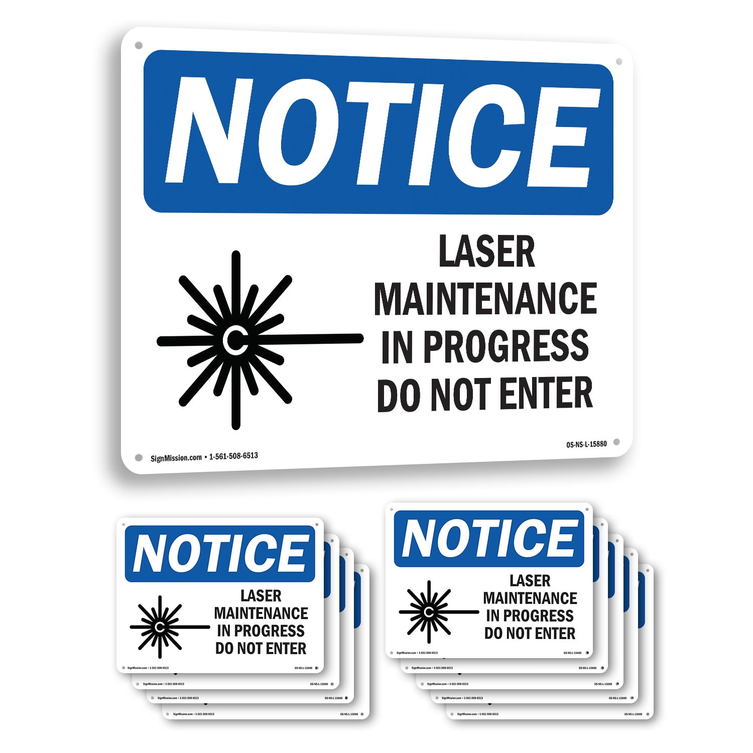 Laser Maintenance In Progress Do Not Enter OSHA Notice Rigid Plastic ...