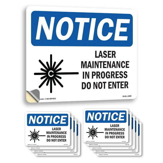 Laser Maintenance In Progress Do Not Enter OSHA Notice Vinyl Decal ...