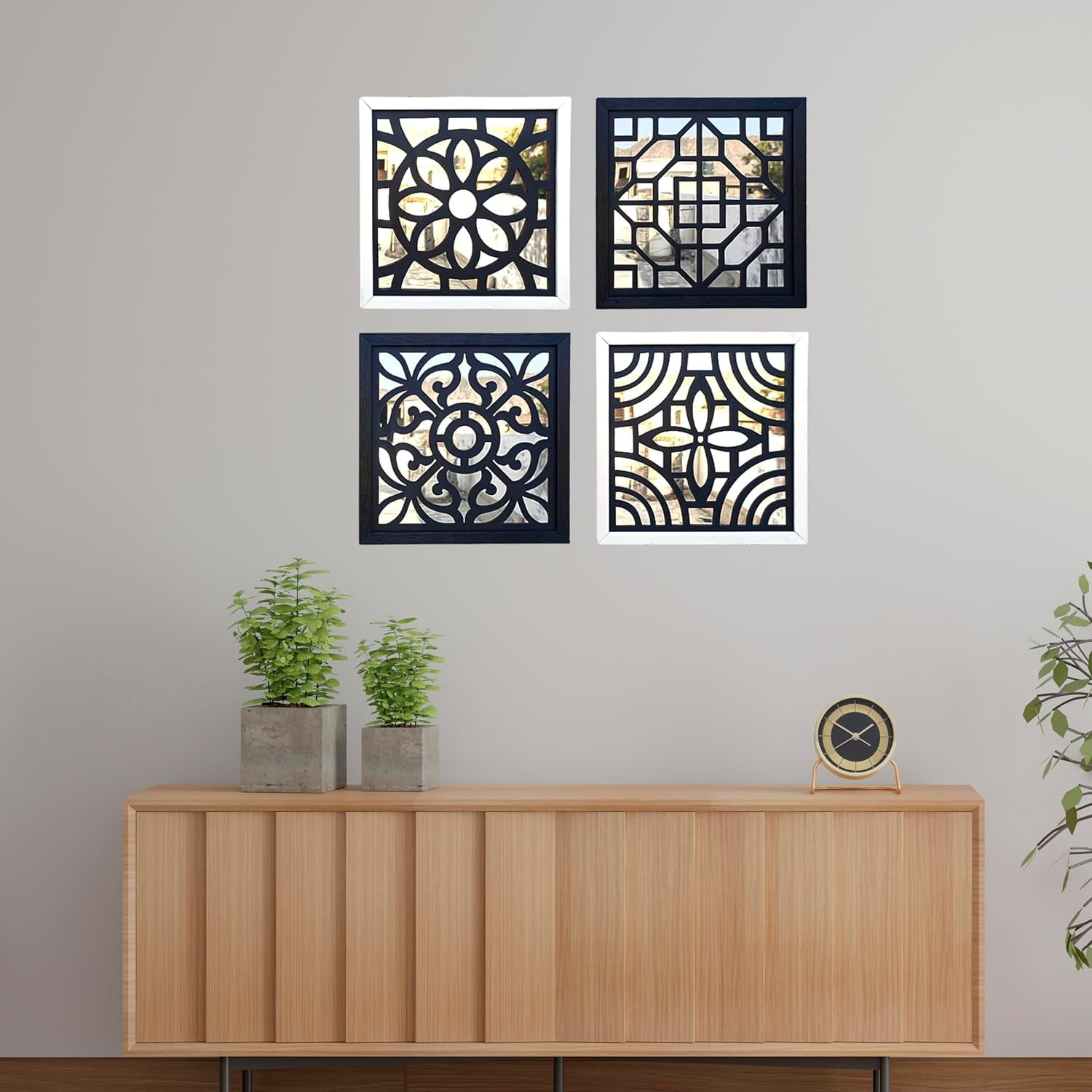 Laser Mania Wall Decorative Mix Desginer Mirror Frame 10Inch Decorative ...