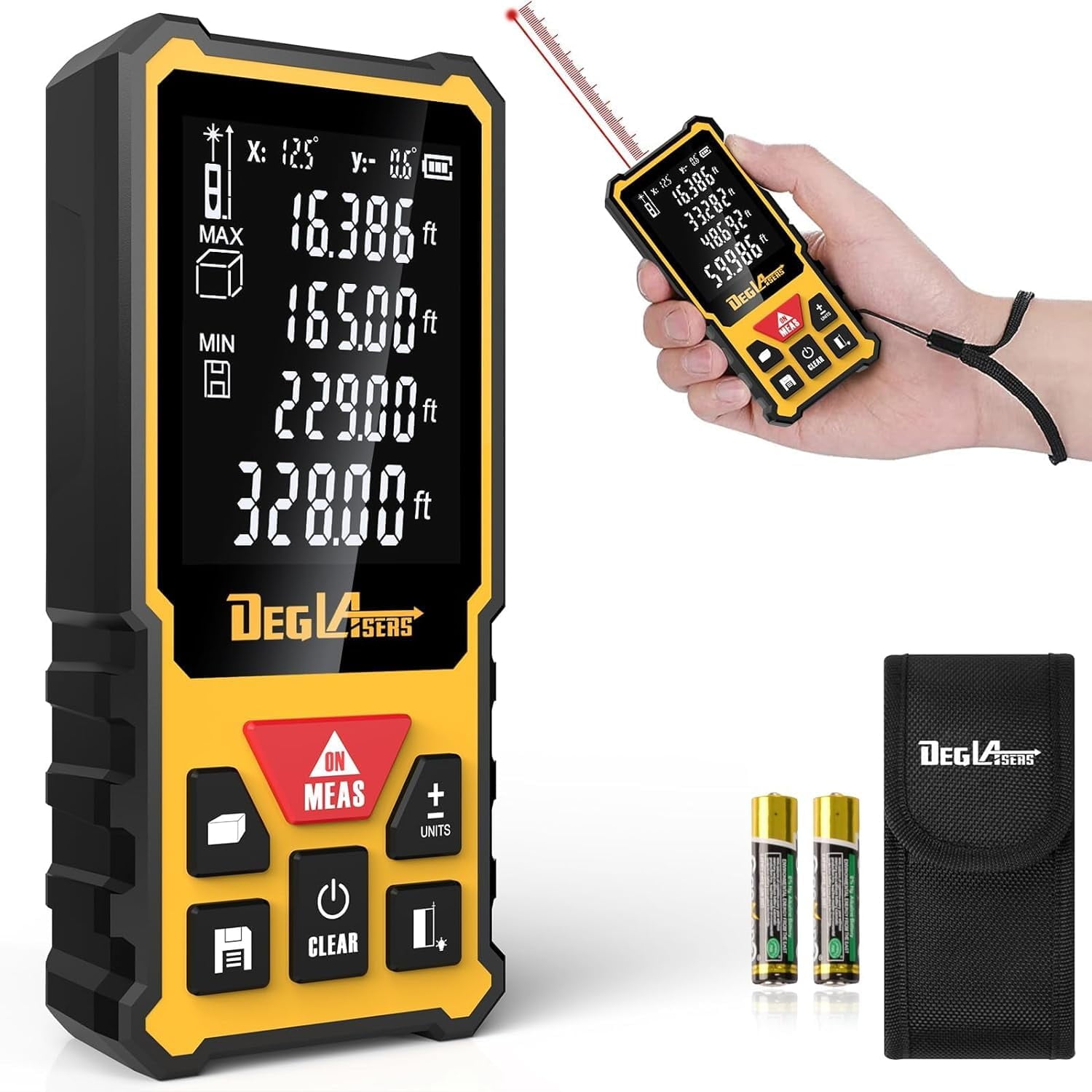 Laser Measurement Tool,DEGLASERS 328 Feet Laser Measure with Dual Angle ...