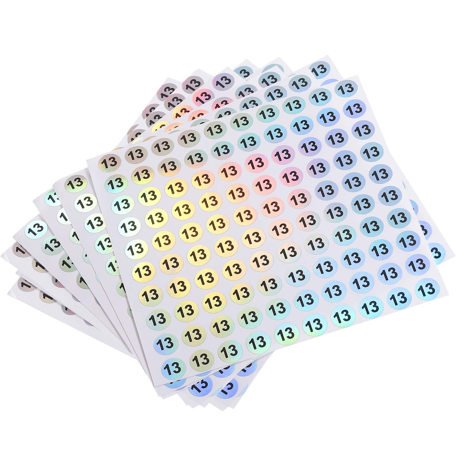 Laser Number Stickers, Number 13 Round Self Adhesive Reflective Sticker ...
