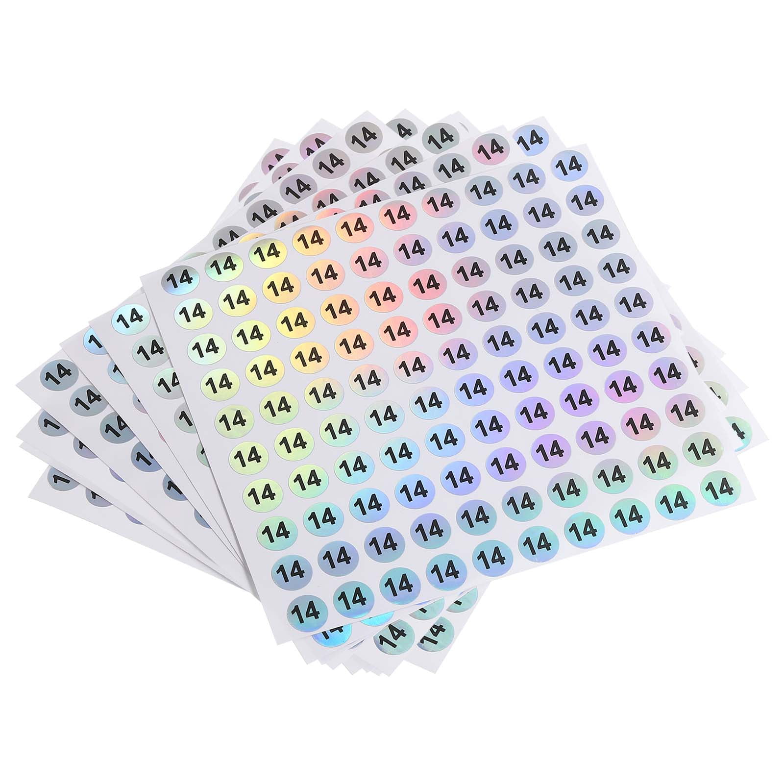 Laser Number Stickers, Number 14 Round Self Adhesive Reflective Sticker ...