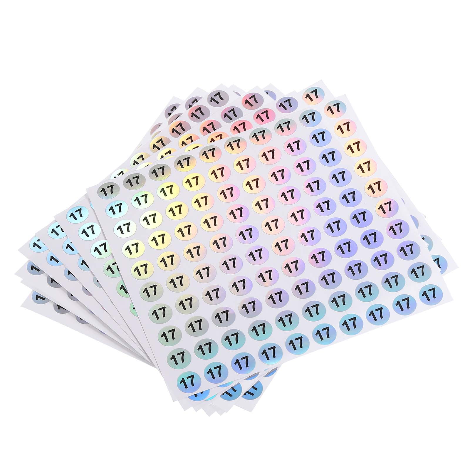 Laser Number Stickers, Number 17 Round Self Adhesive Reflective Sticker ...