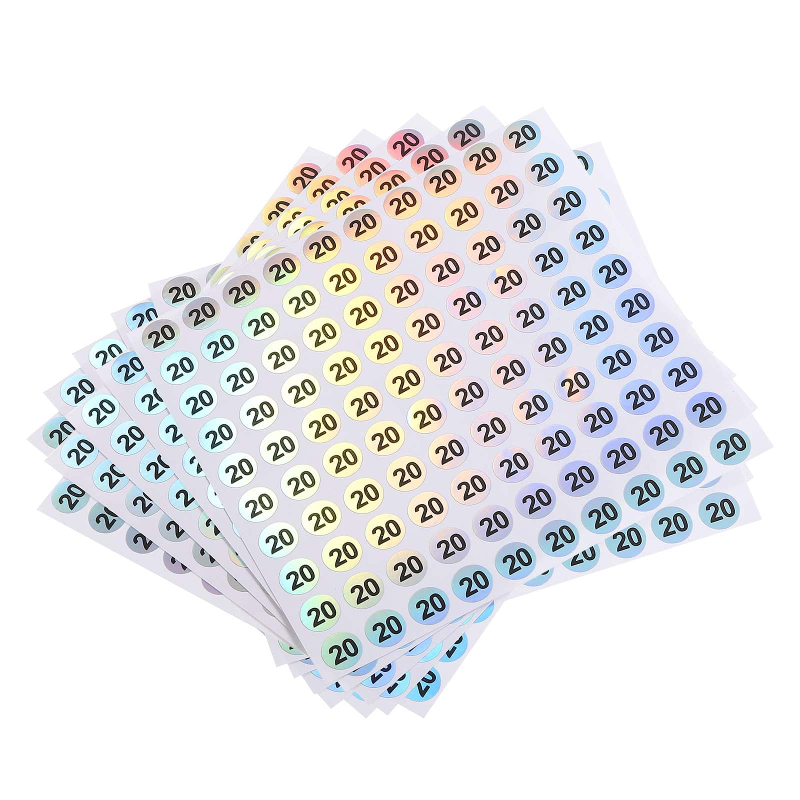 Laser Number Stickers, Number 20 Round Self Adhesive Reflective Sticker ...