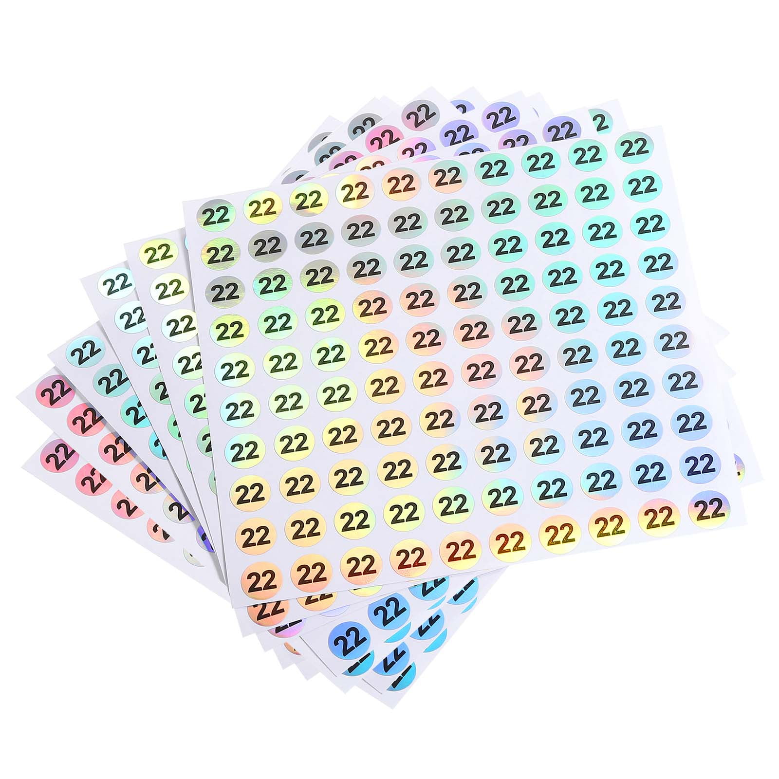 Laser Number Stickers, Number 22 Round Self Adhesive Reflective Sticker ...