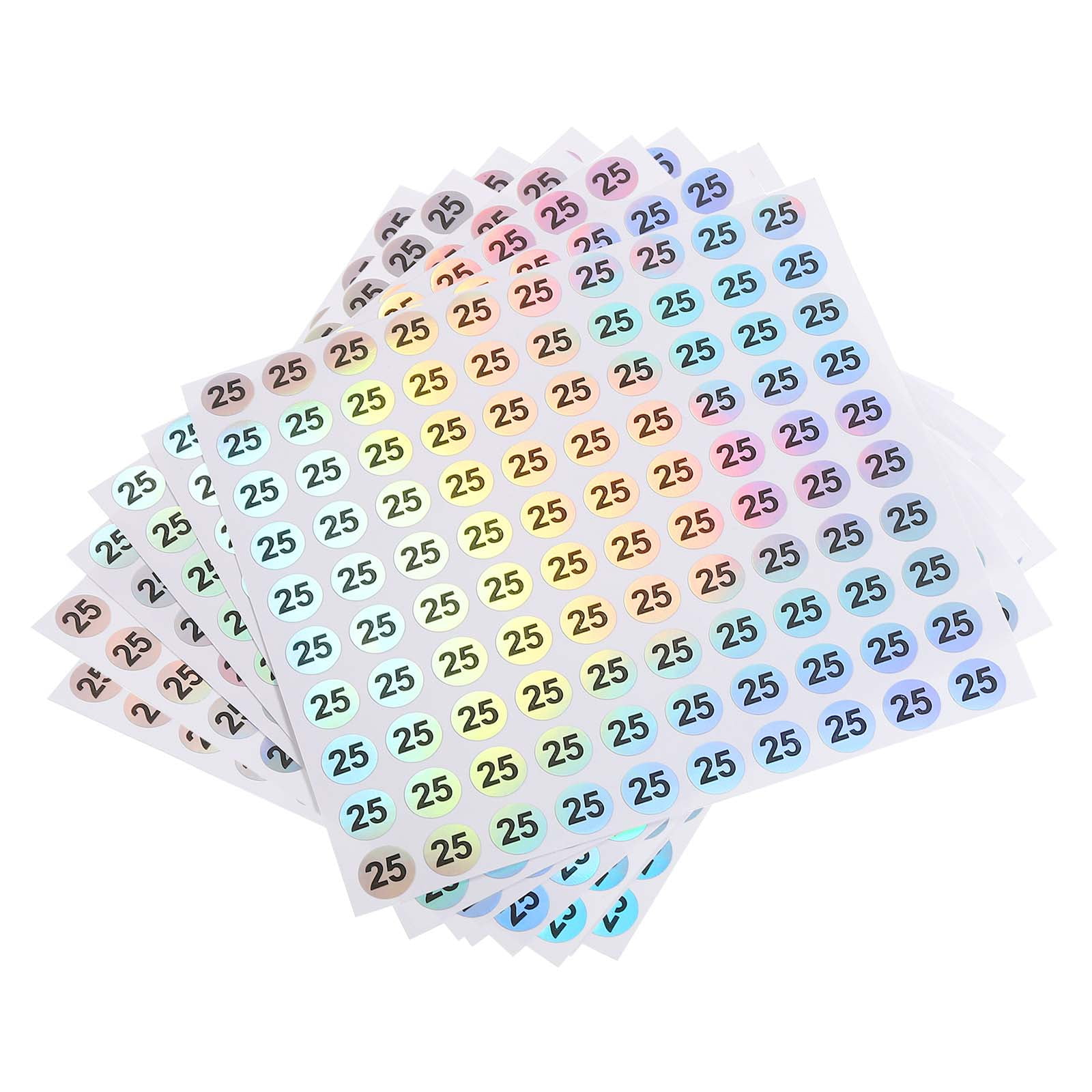 Laser Number Stickers, Number 25 Round Self Adhesive Reflective Sticker ...