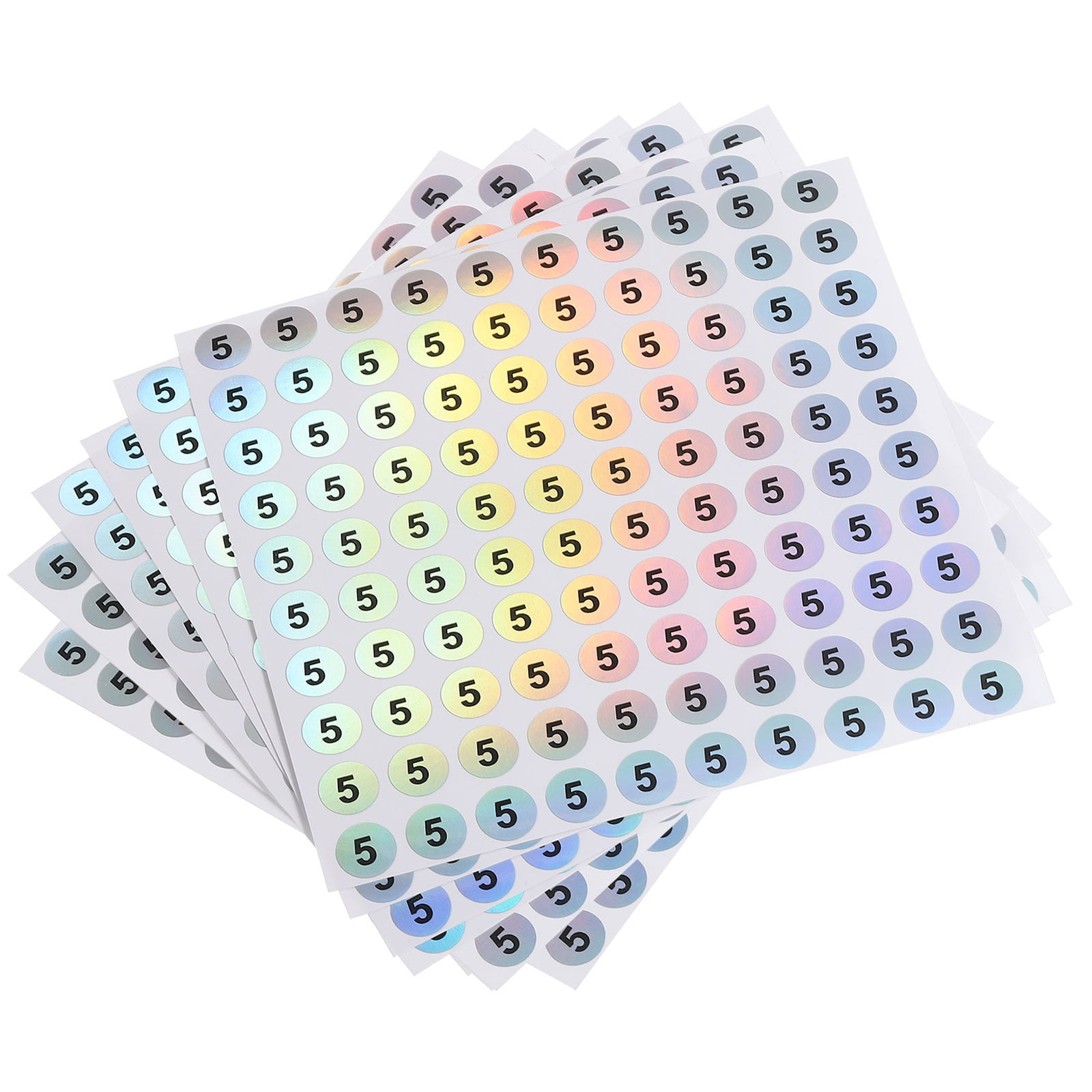 Laser Number Stickers, Number 5 Round Self Adhesive Reflective Sticker ...