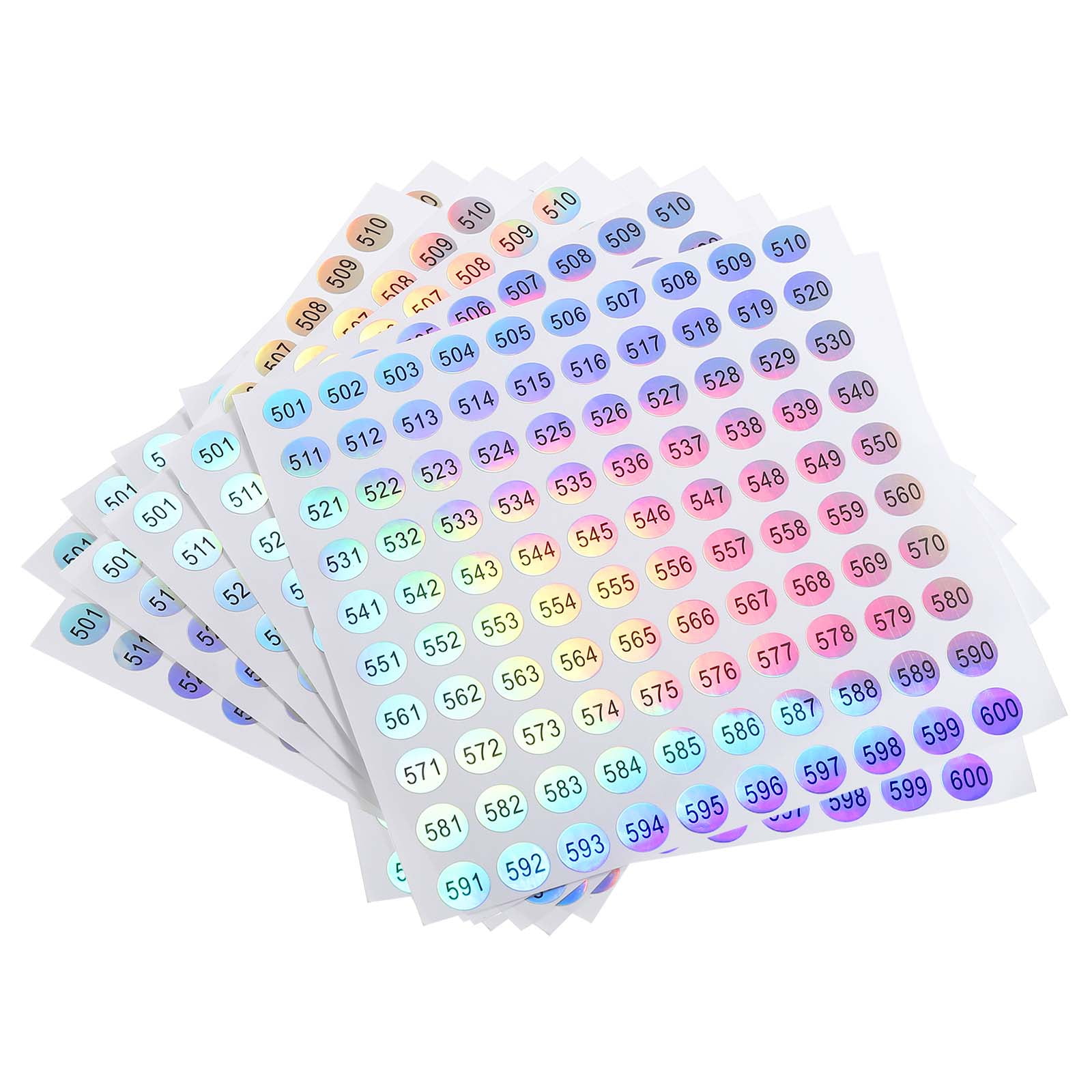 Uxcell Laser Number Stickers, Number 501 to 600 Round Self Adhesive ...