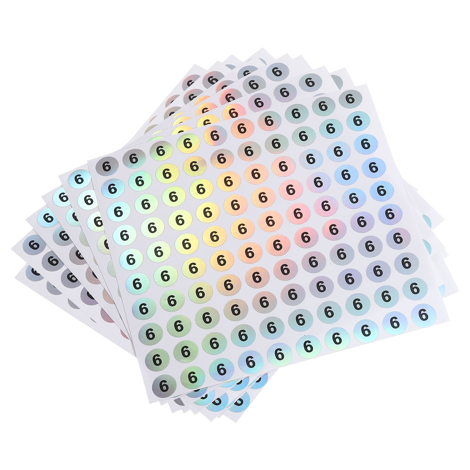 Laser Number Stickers, Number 6 Round Self Adhesive Reflective Sticker ...