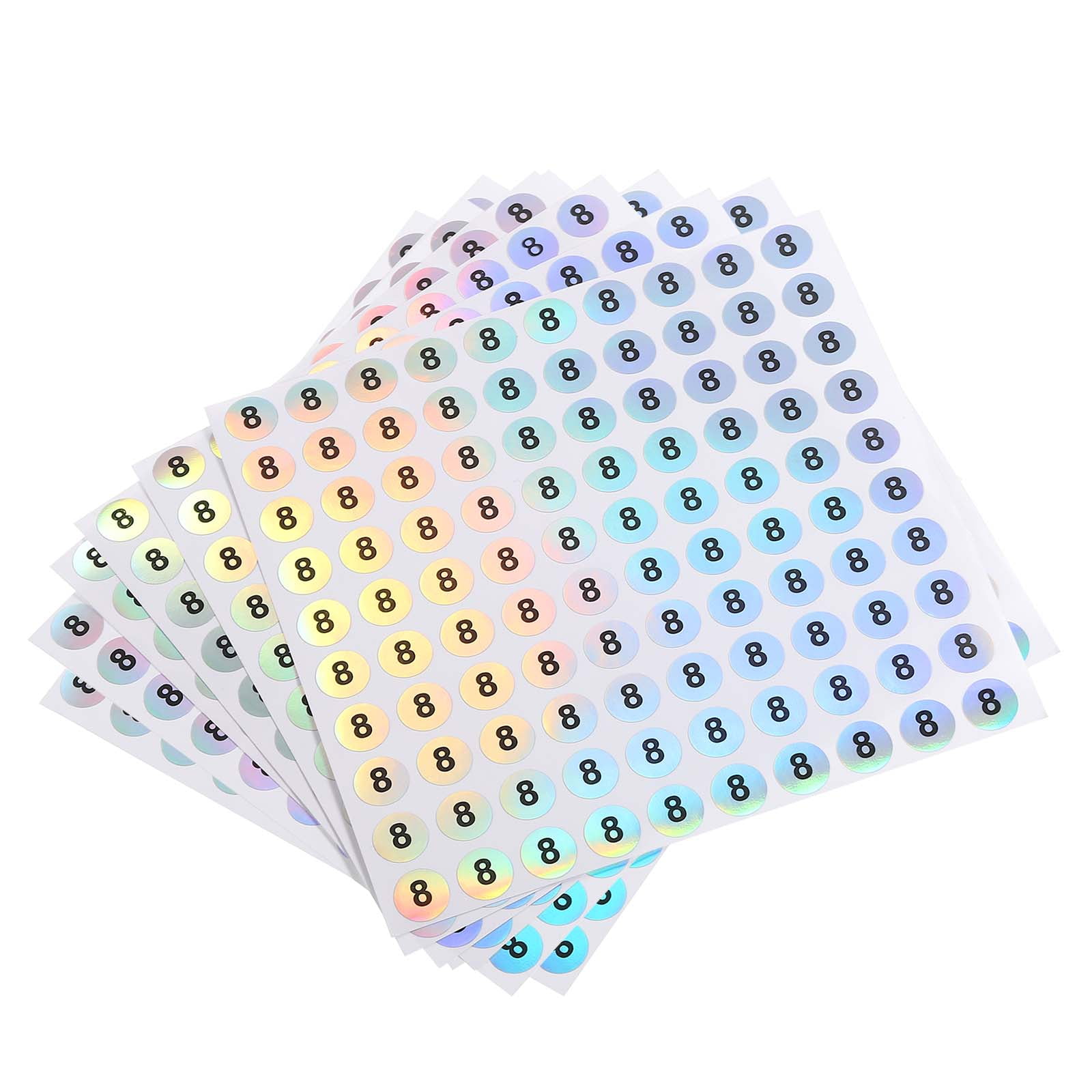 Laser Number Stickers, Number 8 Round Self Adhesive Reflective Sticker ...