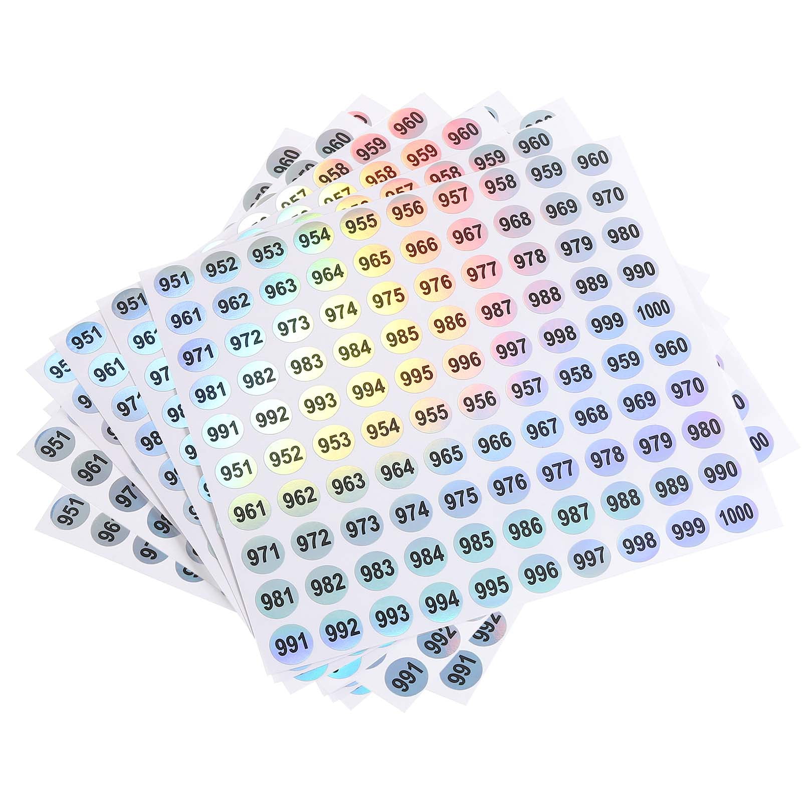 Laser Number Stickers, Number 951 to 1000 Round Self Adhesive ...