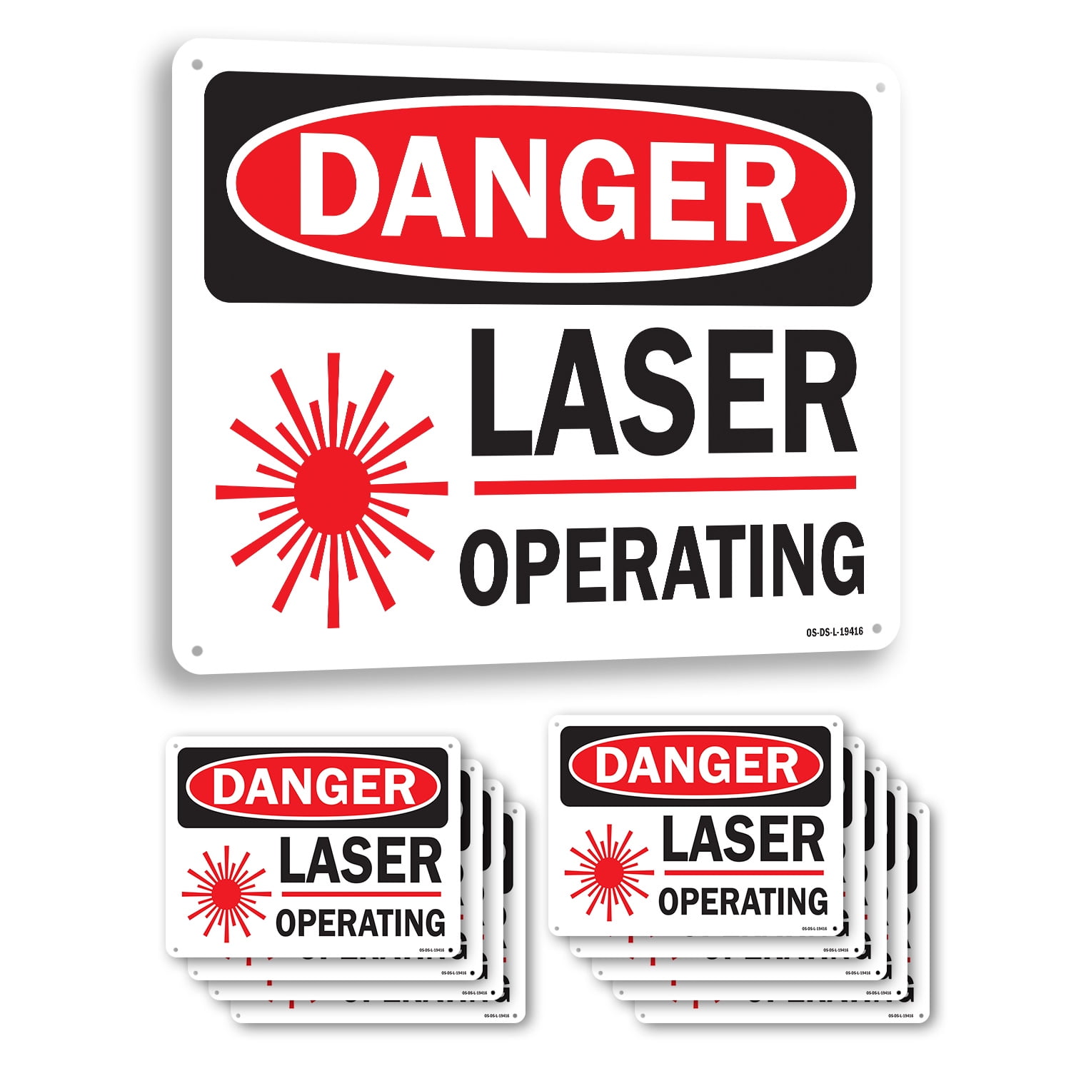 Laser Operating with Graphic OSHA Danger Rigid Plastic Sign 24 Inch x ...