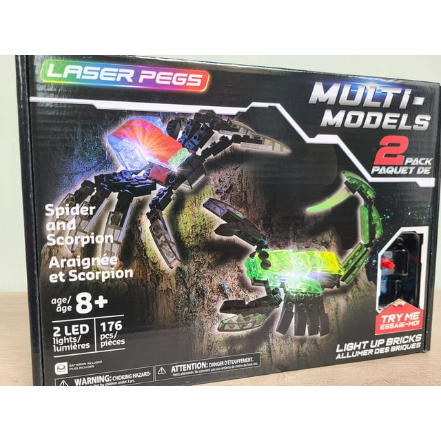 Laser Pegs Light-Up Building Bricks Multi-Models 2Pack Spider And ...