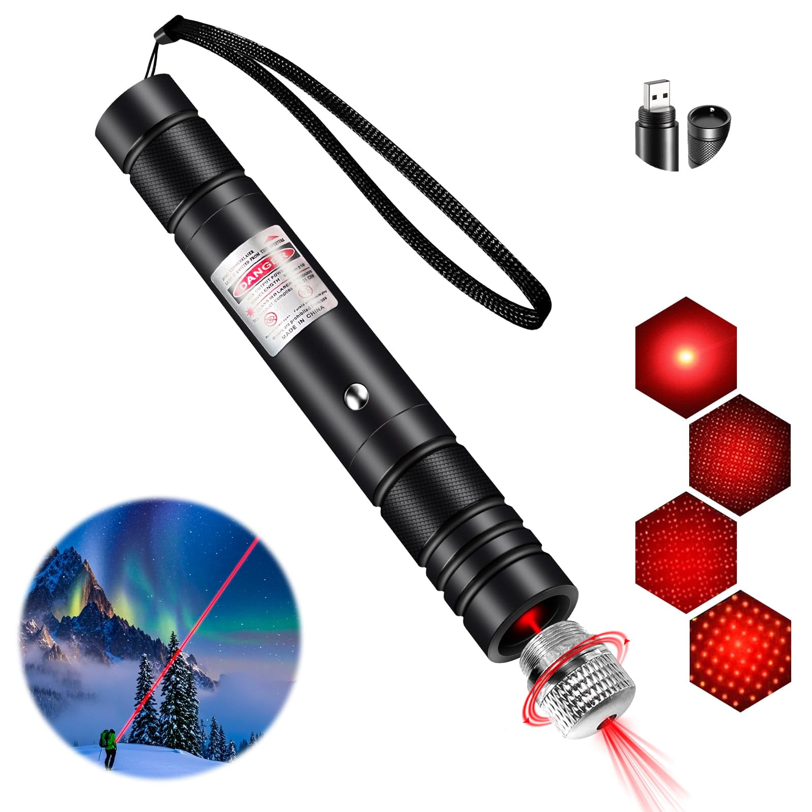 Laser Pointer High Power, Green Laser Pointer Indicator Light, Long Range Lazer Pointer for ...
