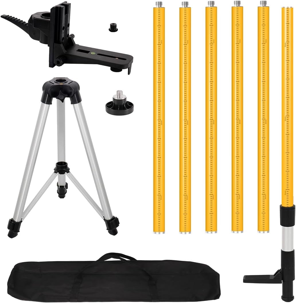 Laser Pole, 13.8 Ft/4.2M Laser Level Pole with Tripod and 1/4"-20 Mount ...